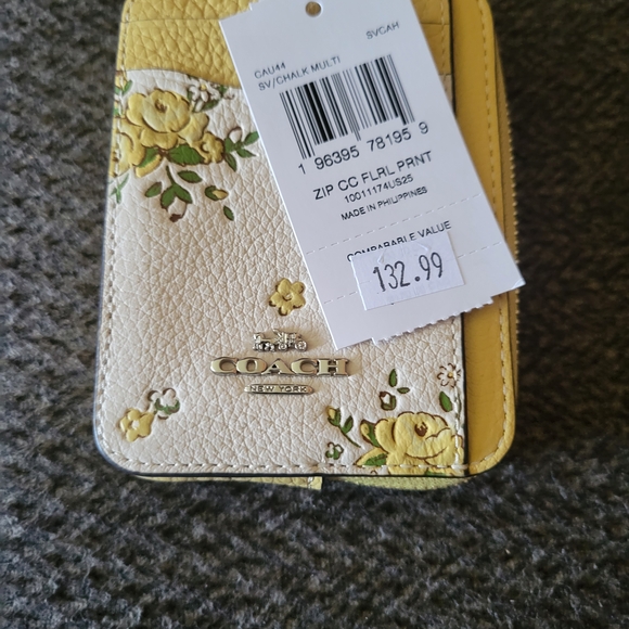Coach | Bags | Coach Yellow And Cream Floral Wallet | Poshmark